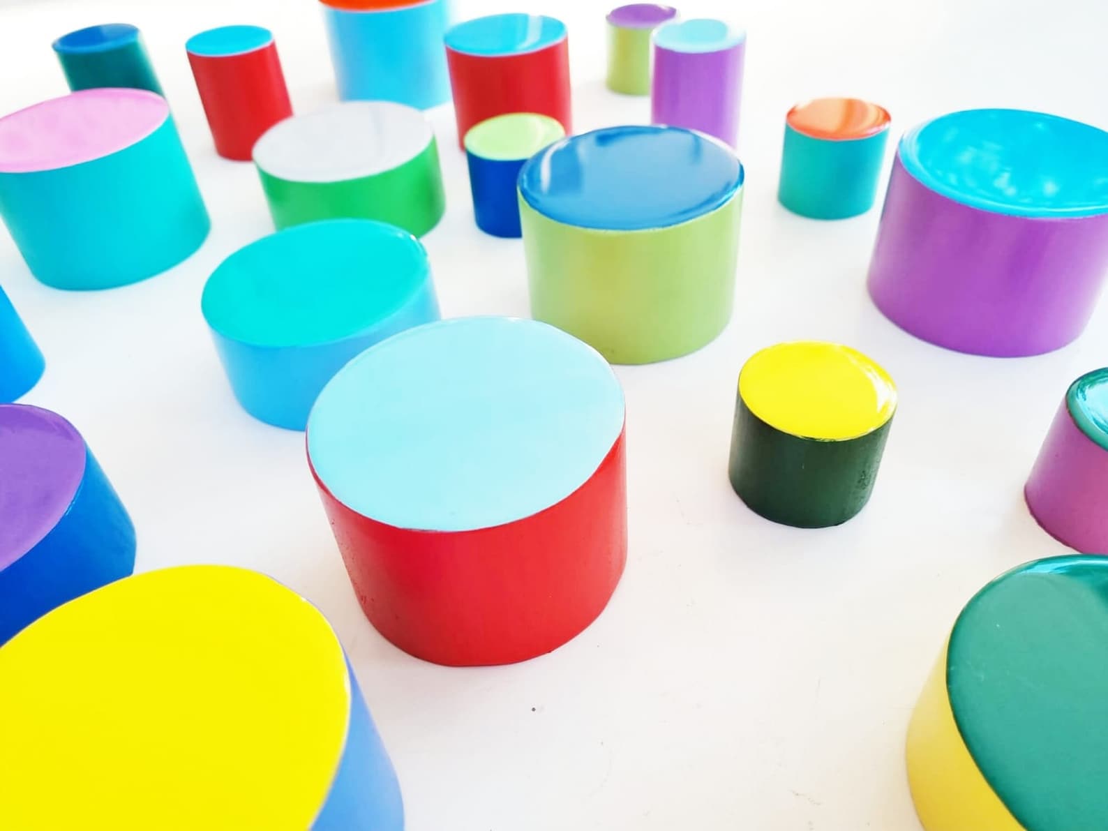 PACKS of Hand Painted Colored Cylinders With High - Etsy
