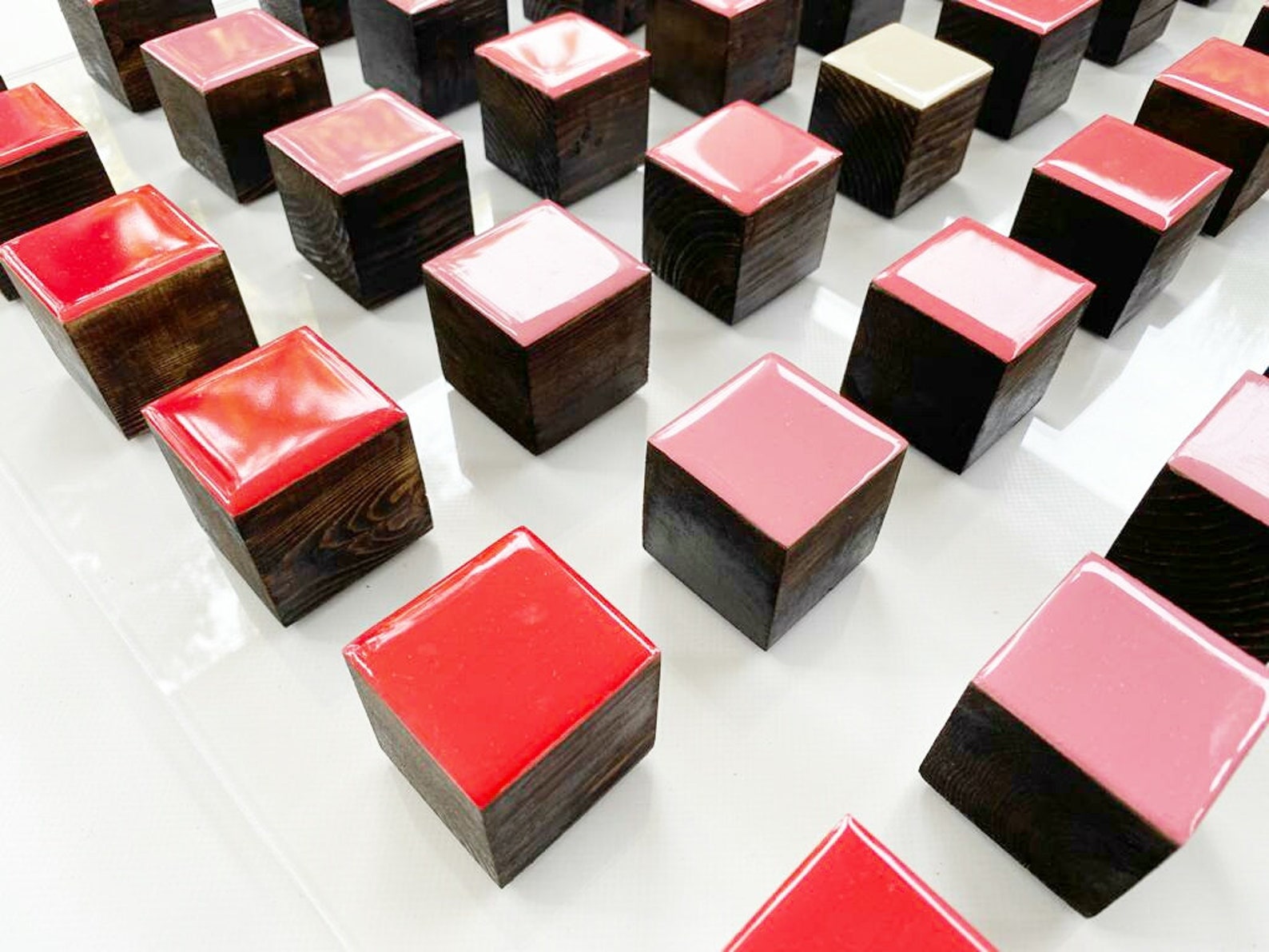 Wood Wall Art With Resin Finish Red and White. 3D Art Wooden - Etsy