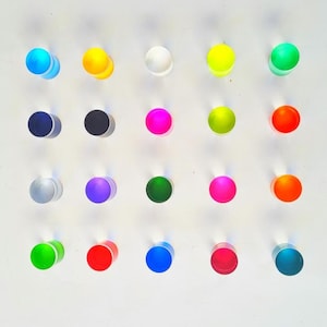 Set of 15 Hand-painted Acrylic Cylinders | Colorful 3D Wall Art ...