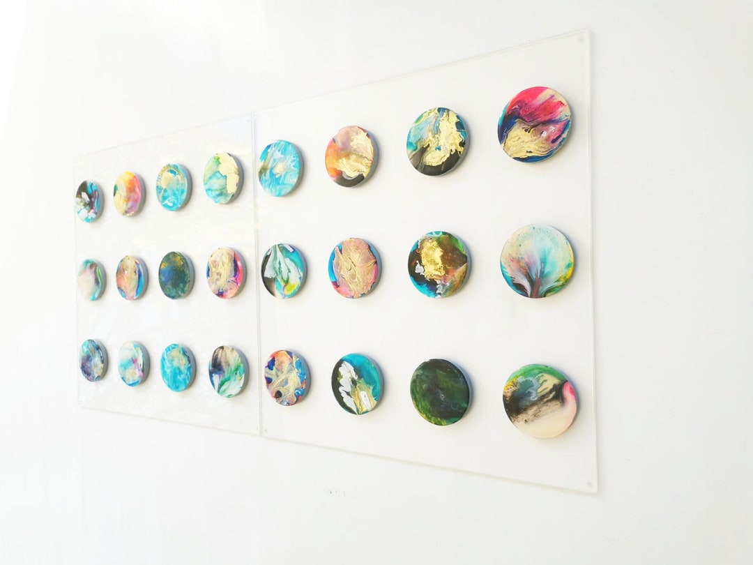 Wood Art Circles With Resin Finish on the Top Face. the Circles Are ...