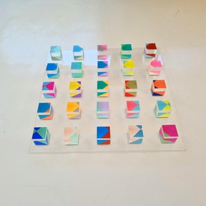 Hand Painted Clear Cubes. Wall Decor Transparent Blocks, 3d Translucid ...