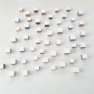 White Cube Art. Wood Wall Art, Modern Decoration. 3D Wall Art, Block ...