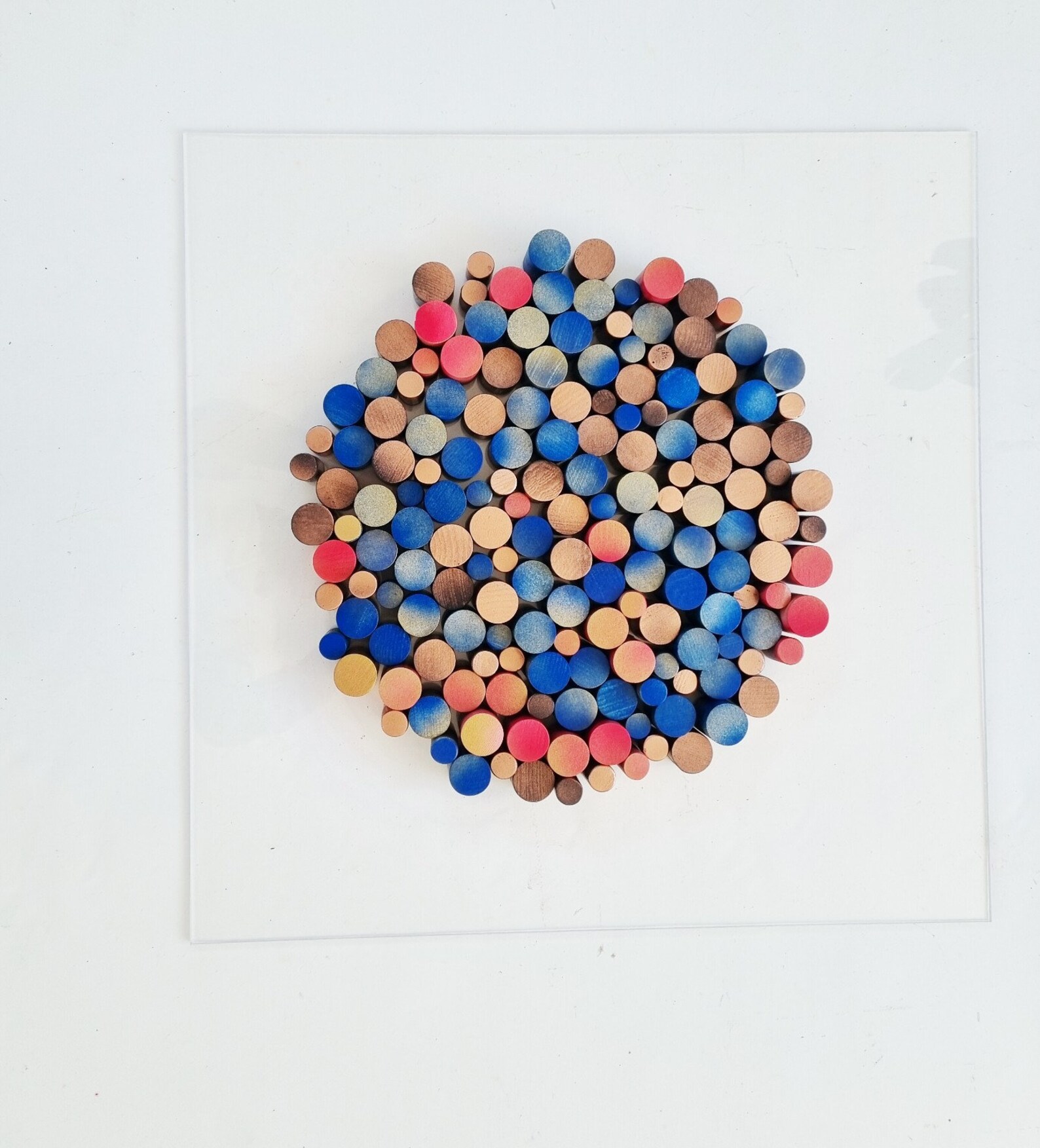 Wood Wall Art Circle Wood Art Dowel Art. Circular Sculpture - Etsy