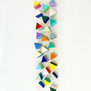 Geometric Wood Wall Art. 3d Wall Art, Wooden Triangles, Home Design ...