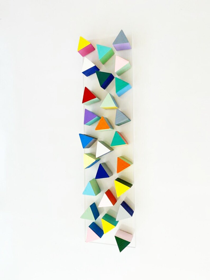 Geometric Wood Wall Art. 3d Wall Art Wooden Triangles Home | Etsy