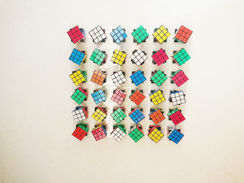 Unique Rubiks Cube wall art. © Magic cube puzzle wall piece. | Etsy
