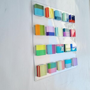 Hand-painted Acrylic Block Wall Art: Geometric Modern Decor - Etsy