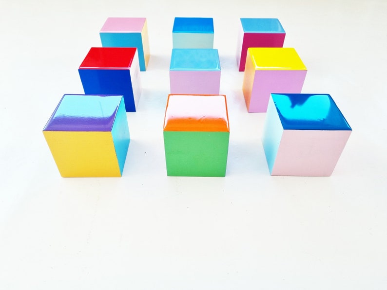 Extra Large Wood Cubes 3.6 X 3.6. Hand-painted | Etsy