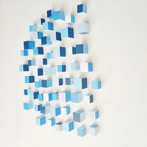 Wood Wall Art, Wall Cubes, Large Wall Art, Geometric Cubes in Different ...