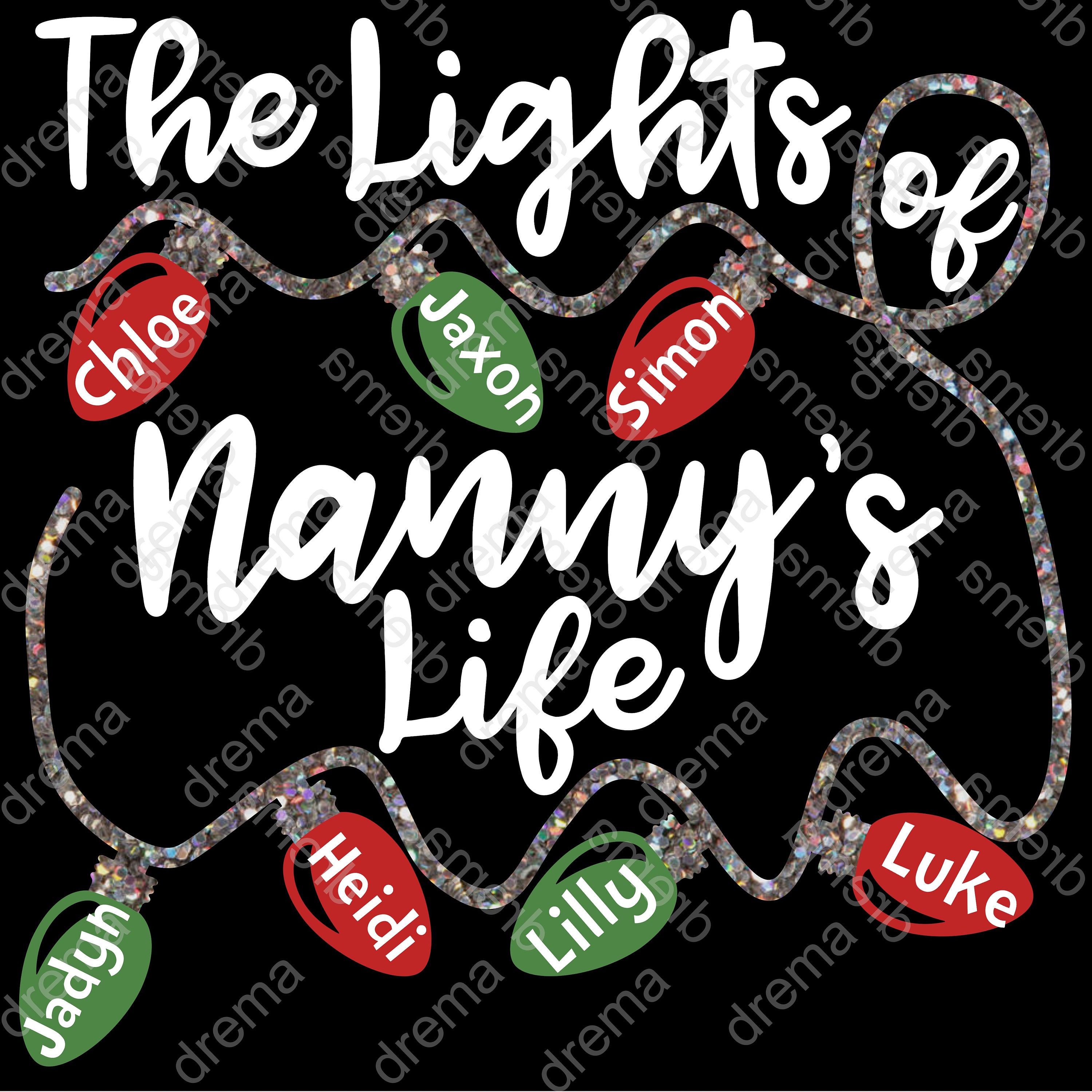 The Lights of Nanny's Life SVG, Christmas, Cut File - Etsy