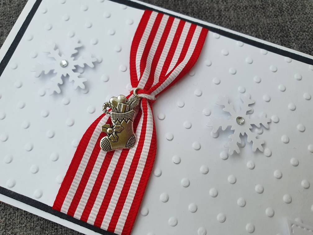 Handmade Christmas Money Wallet Card, Snowflake Charm - Etsy UK