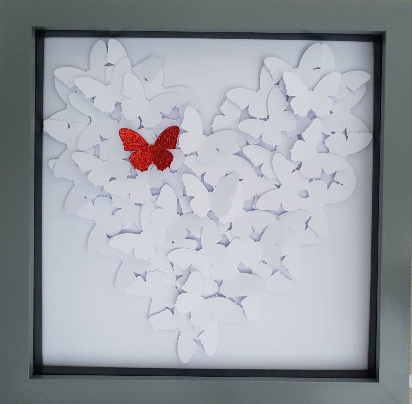 Handmade 3d Heart Butterfly Box Frame - Etsy UK