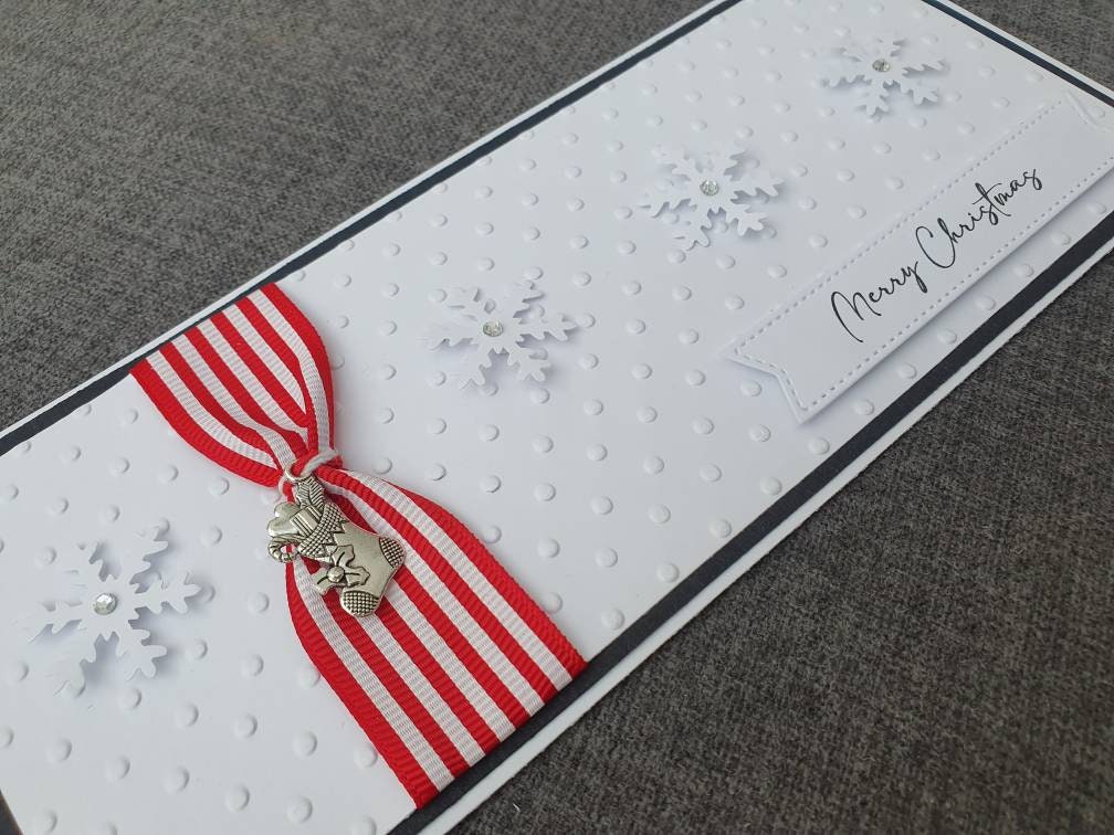 Handmade Christmas Money Wallet Card, Snowflake Charm - Etsy