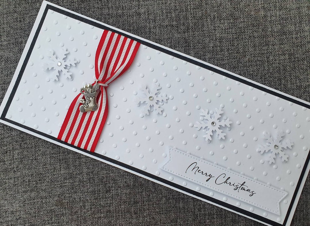 Handmade Christmas Money Wallet Card, Snowflake Charm - Etsy