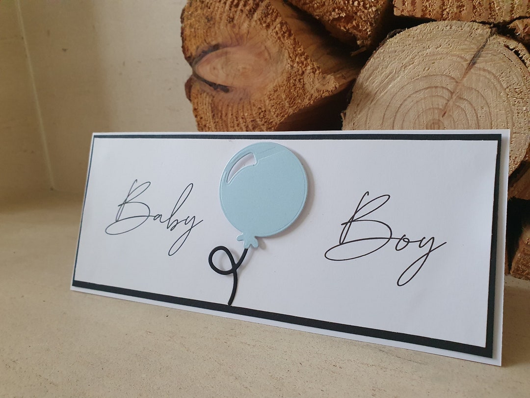 Handmade Baby Boy Money Wallet: Blue Balloon Card - Etsy