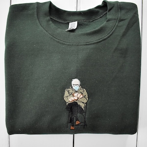 Embroidered Bernie Sanders Inauguration 2021 Sweatshirt | Grey Bernie ...