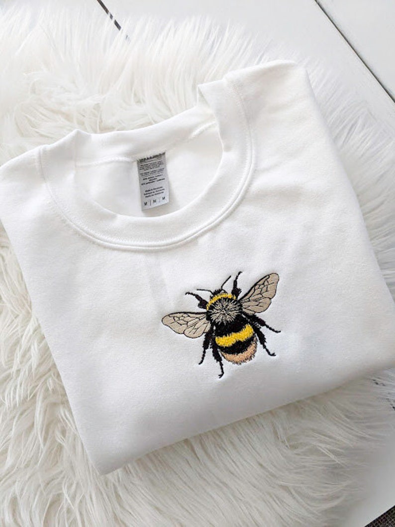 Embroidered Bumble Bee Sweatshirt Embroidered Bee Crewneck - Etsy