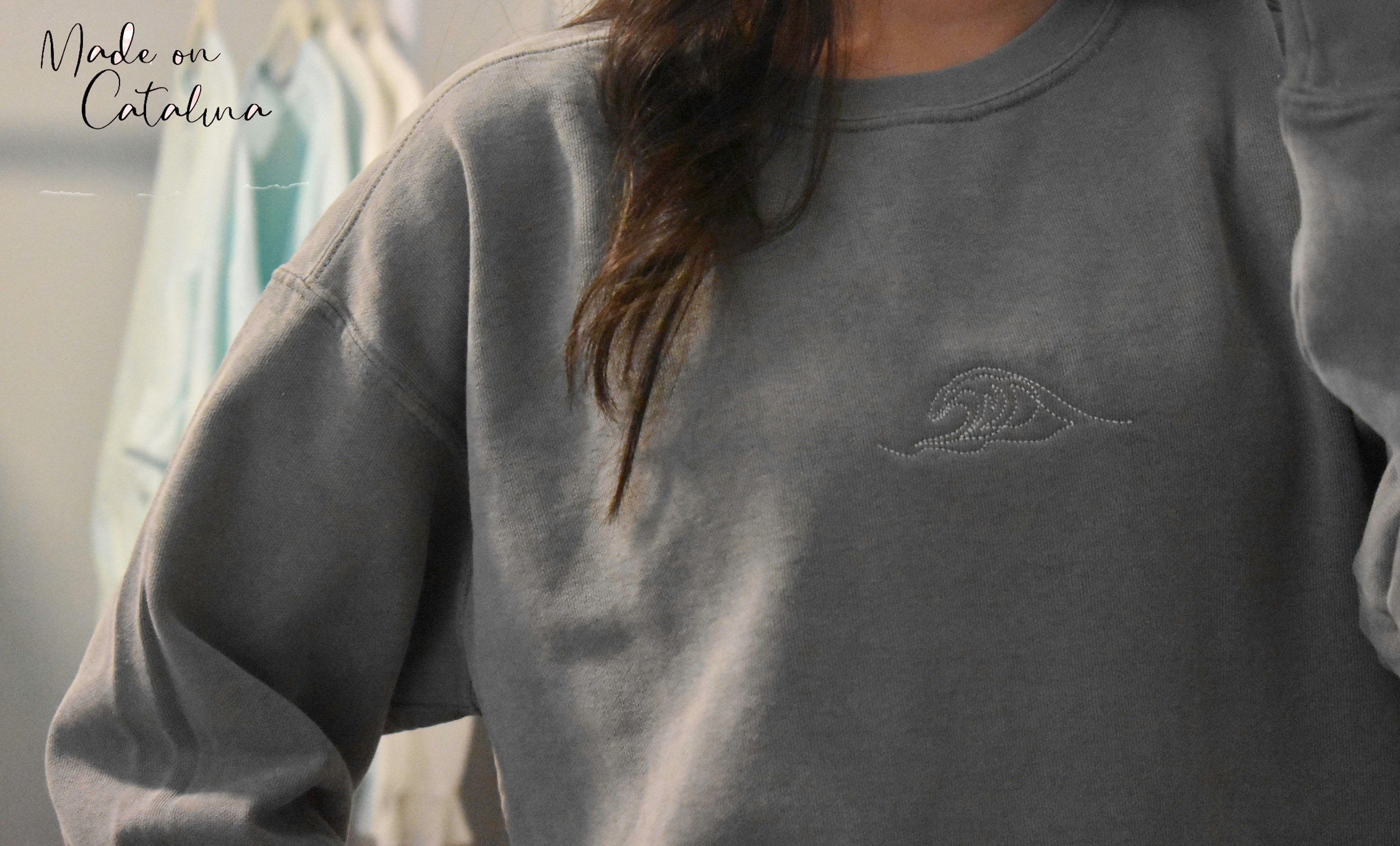 Embroidered Ocean Wave Sweatshirt Comfort Colors Crewneck - Etsy