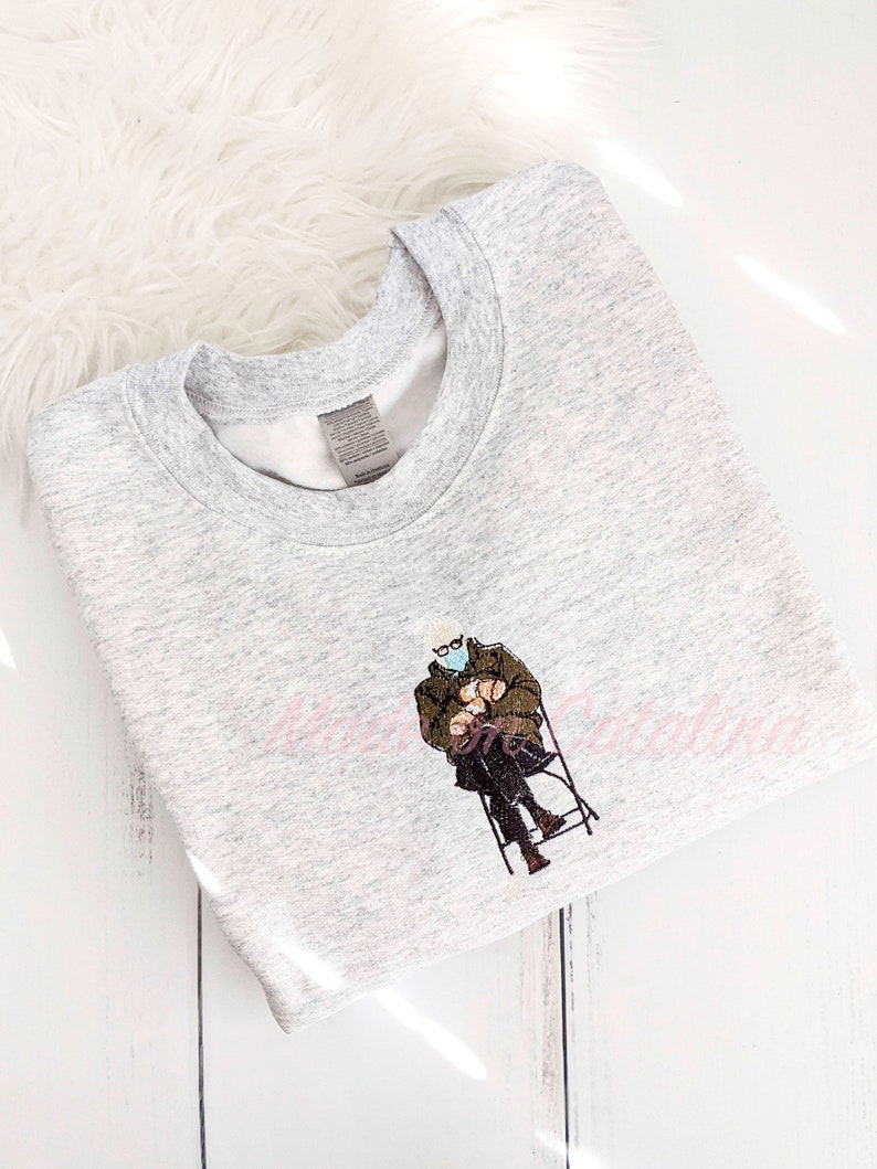 Embroidered Bernie Sanders Inauguration 2021 Sweatshirt Grey - Etsy