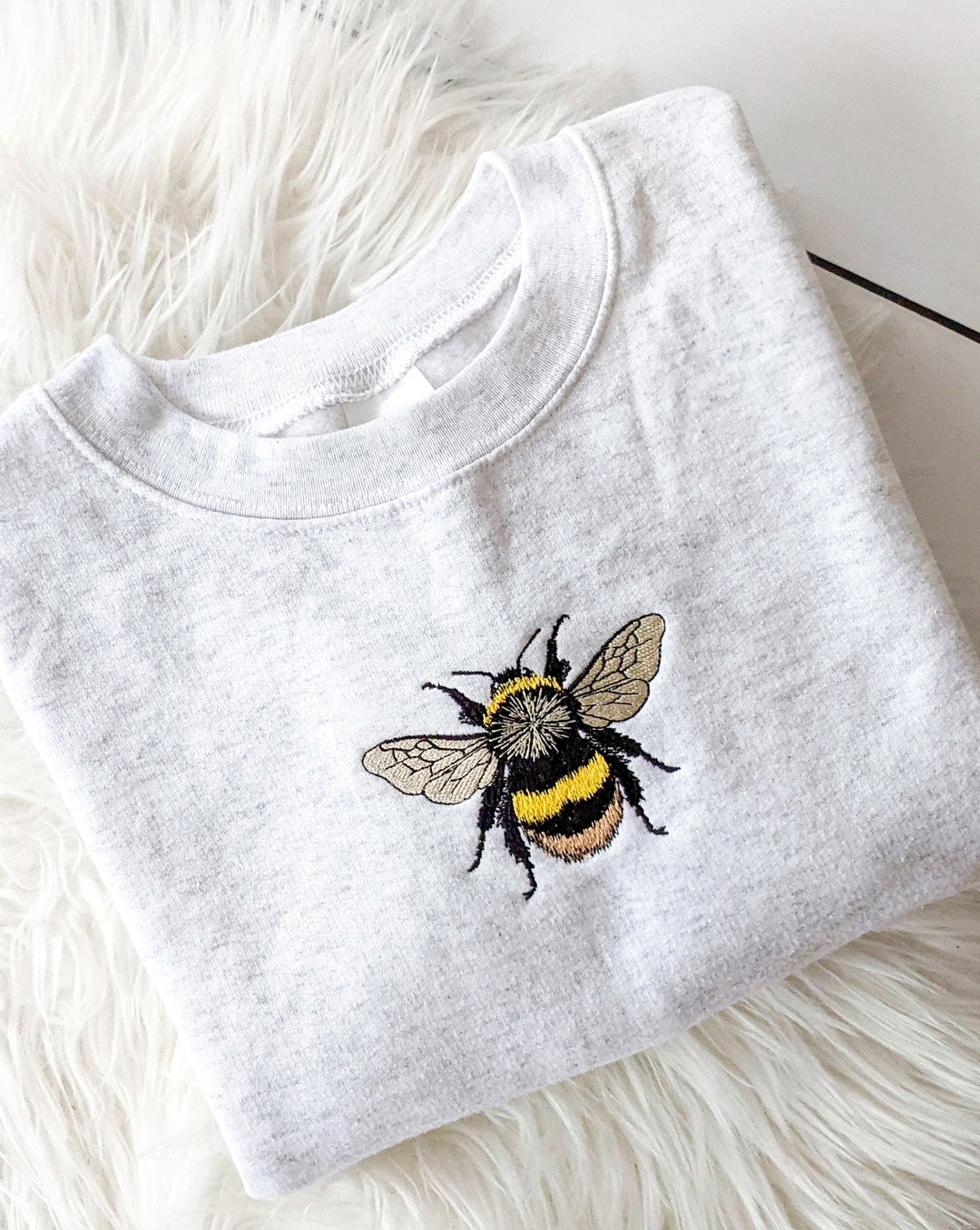 Embroidered Bumble Bee Sweatshirt | Embroidered Bee Crewneck | Cute ...