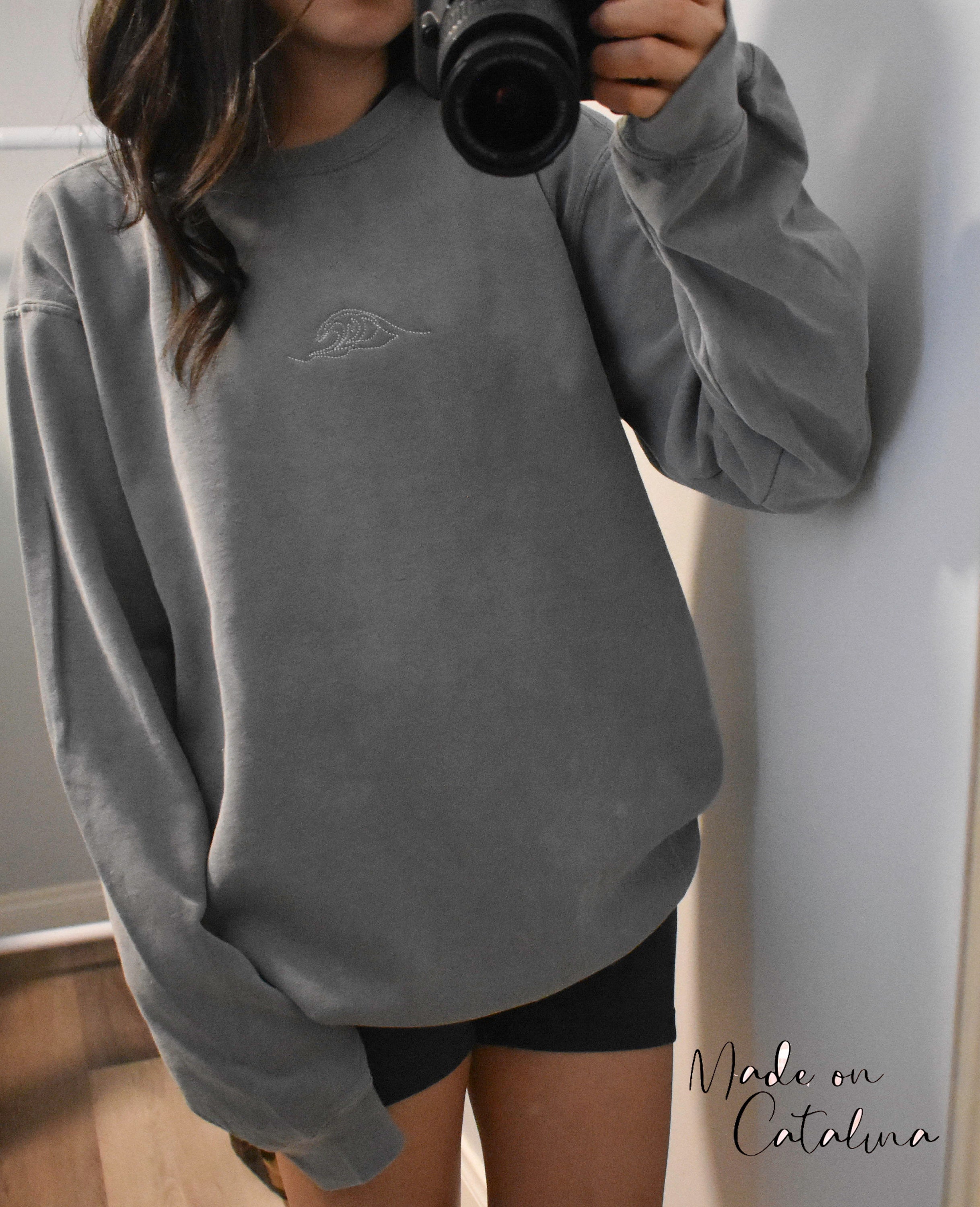 Embroidered Ocean Wave Sweatshirt Comfort Colors Crewneck | Etsy