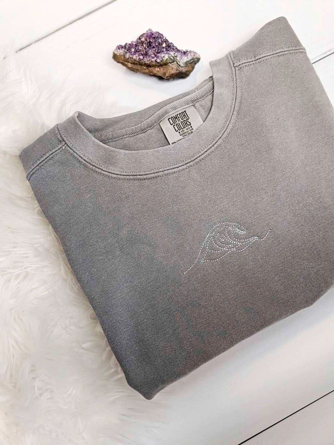 Ocean Wave Embroidered Sweatshirt | Comfort Colors Crewneck | Beach ...