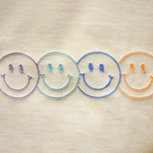 Embroidered Happy Face Sweatshirt | Butter Smiley Face Crewneck ...