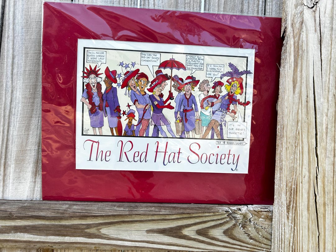 Red Hat Society Comic Art Print: Matted Humor Wall Decor (16x20 Mat) - Etsy