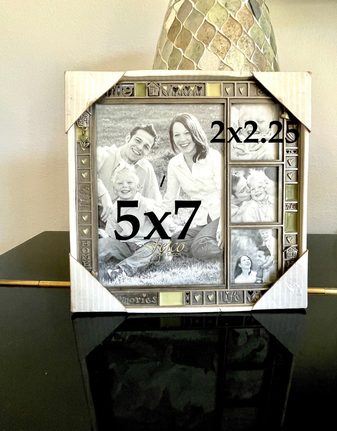 Lovely FAMILY Pewter Multi-picture Frame 5'x7' and 2x2.25 Family Photo ...