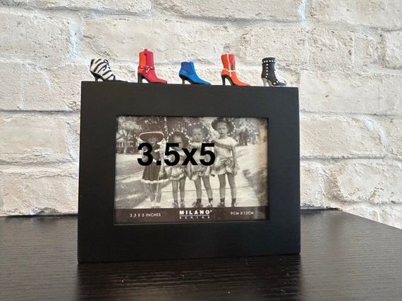 Lovely Black ART DECO Picture Frame 3.5x5 W Women Boots Decor Fashion Girl Tabletop Horizontal Photo Frame Vintage New in Original Box Etsy