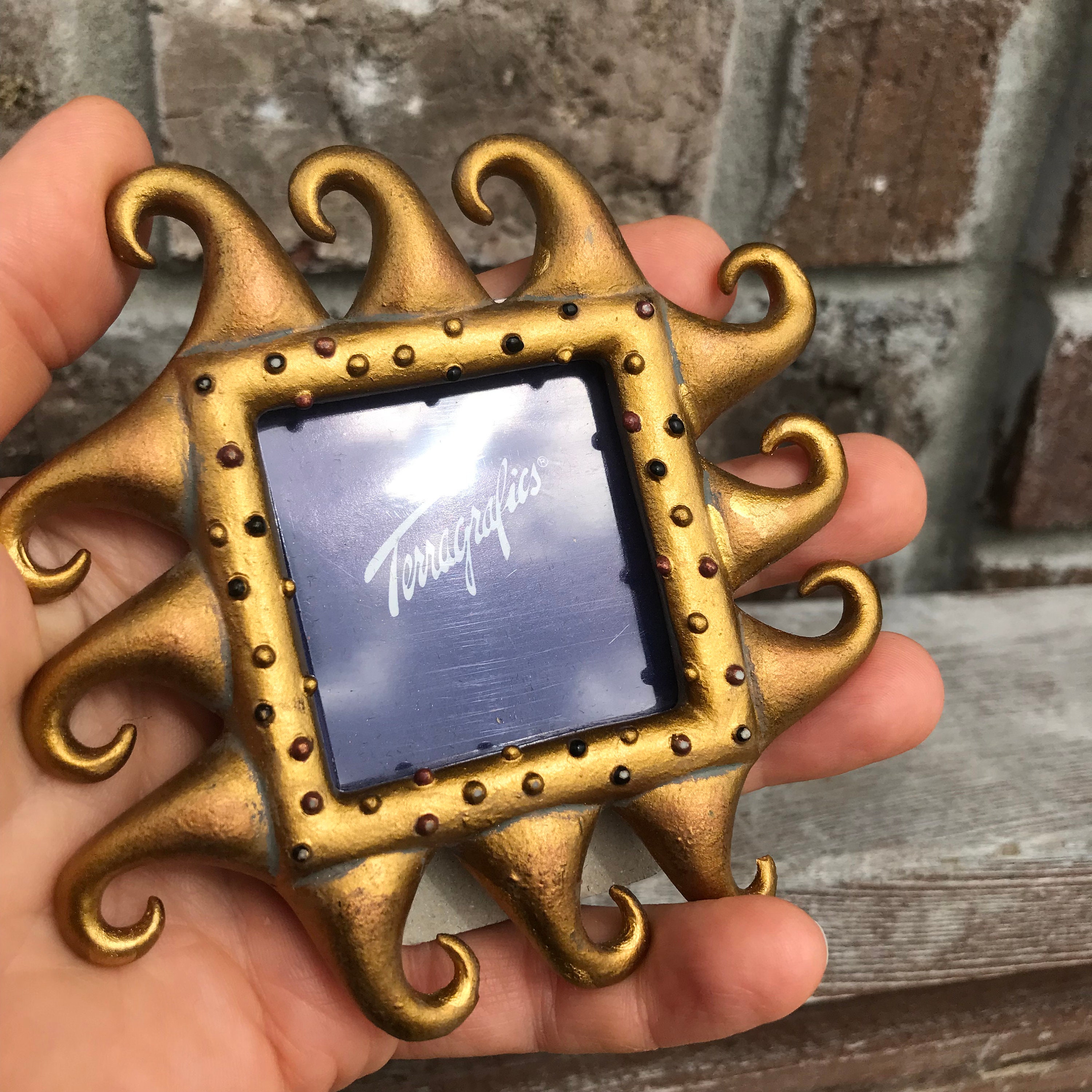 Small gold picture frames Ornate gold mini frame metal | Etsy