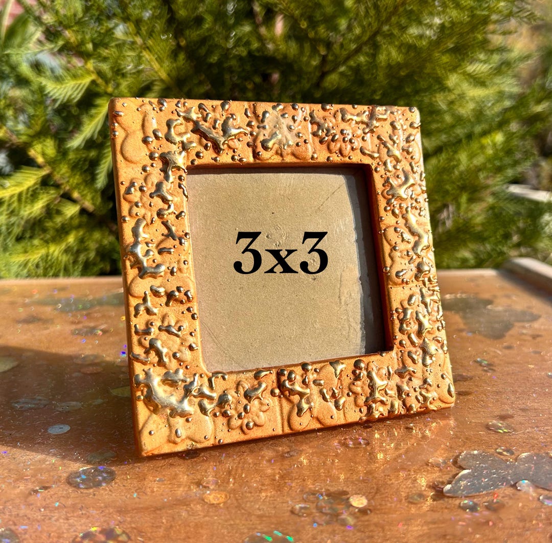 Lovely Weeping Gold Small Picture Frame 3"x3" - Weeping Bright Gold ...