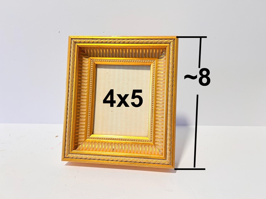 Antique-style Gold Gallery Frame 4x5 | Solid Wood Gilt Art Frame | Rare ...