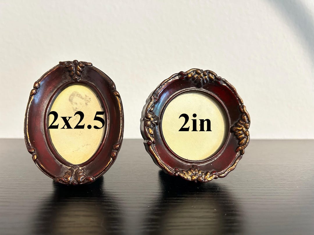 Vintage Ornate Mini Picture Frames: Burgundy With Gold Accents, Set of ...