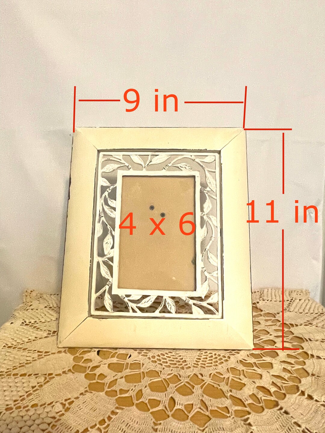 Rustic White Wood-metal Decorative Picture Frame 4 X - Etsy