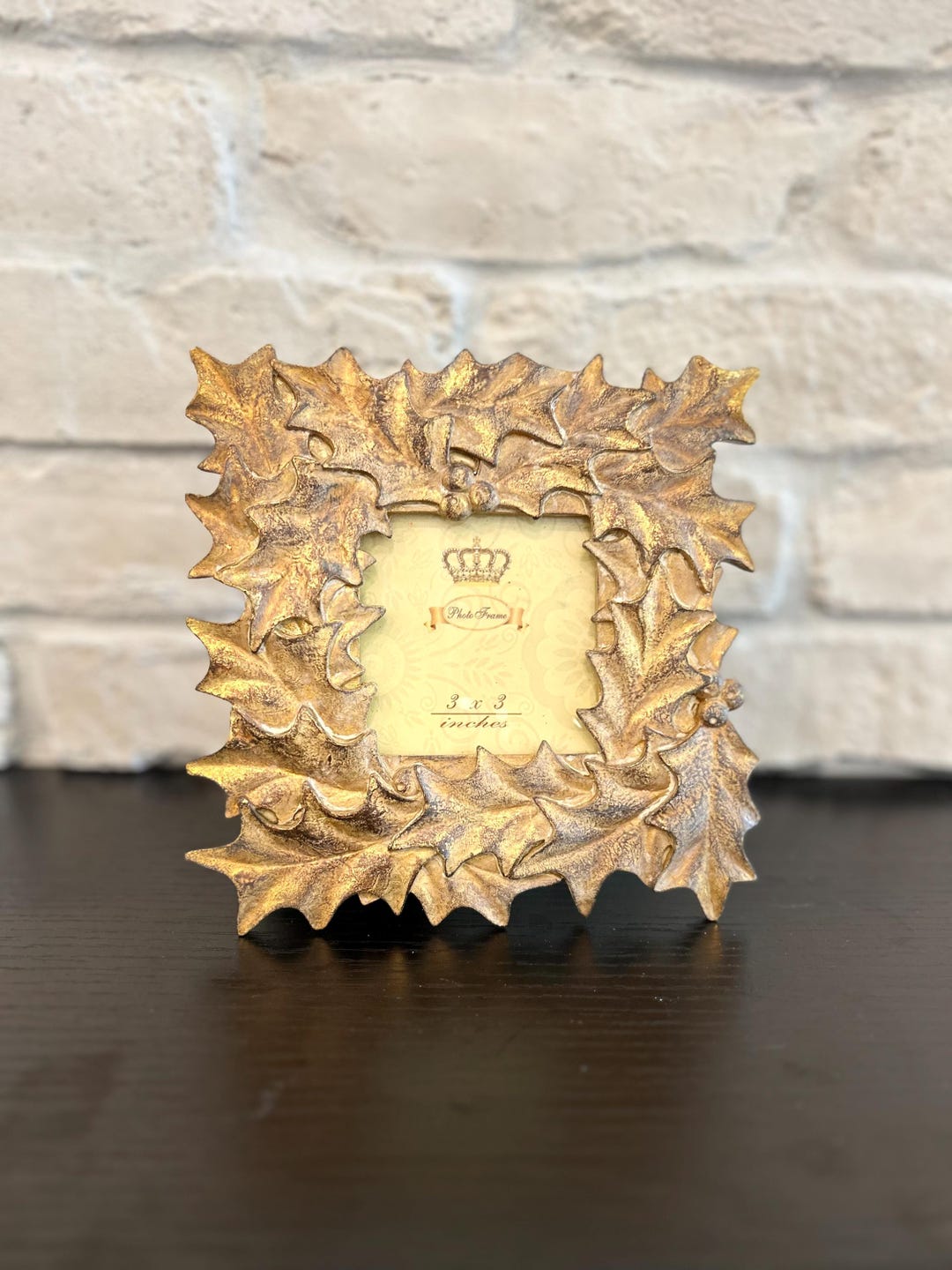 Lovely Gold Gilded Holly Leaf Picture Frame 3x3 Art Deco Gold Photo ...