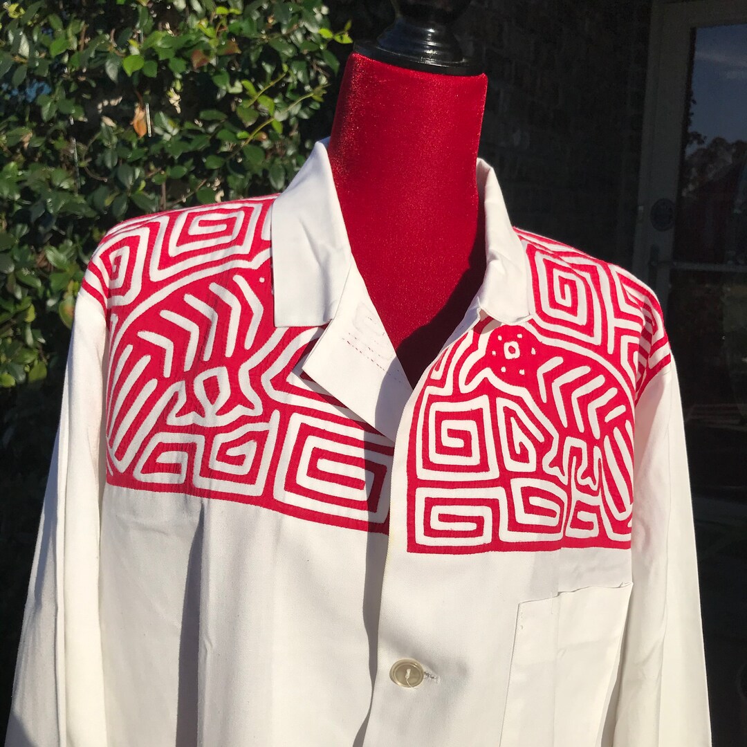 Handmade Men's Robe Uniforms With Applique Kuna Mola Panama Mola Men's ...