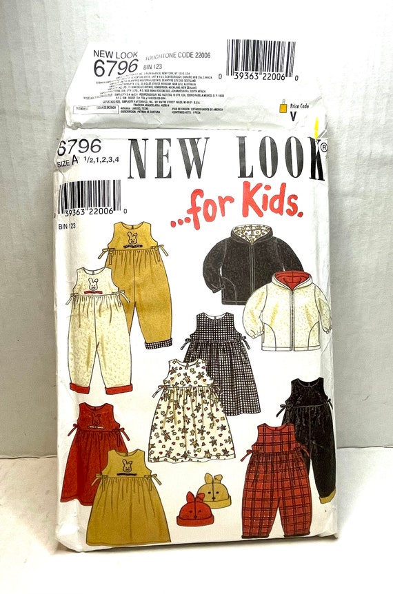Multi Size Sewing Pattern NEW LOOK for Kids 19 Pieces Five | Etsy