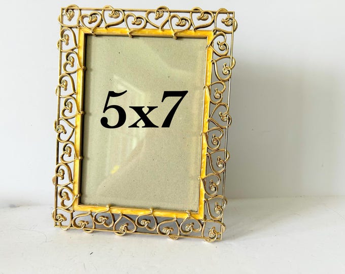 Ornate Gold Heart Photo Frame: 5x7 Metal Wedding Picture Frame - Etsy