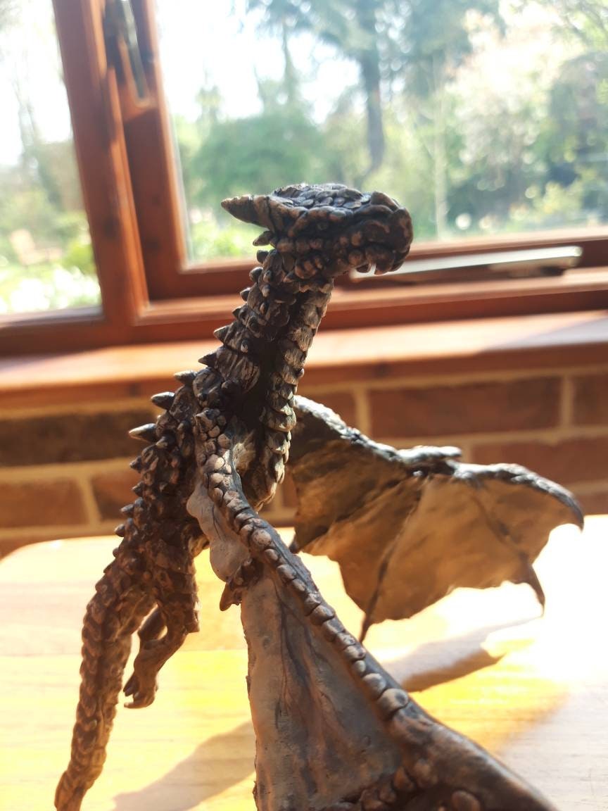 Skyrim Inspired Dragon Sculpture in Polymer Clay - Etsy
