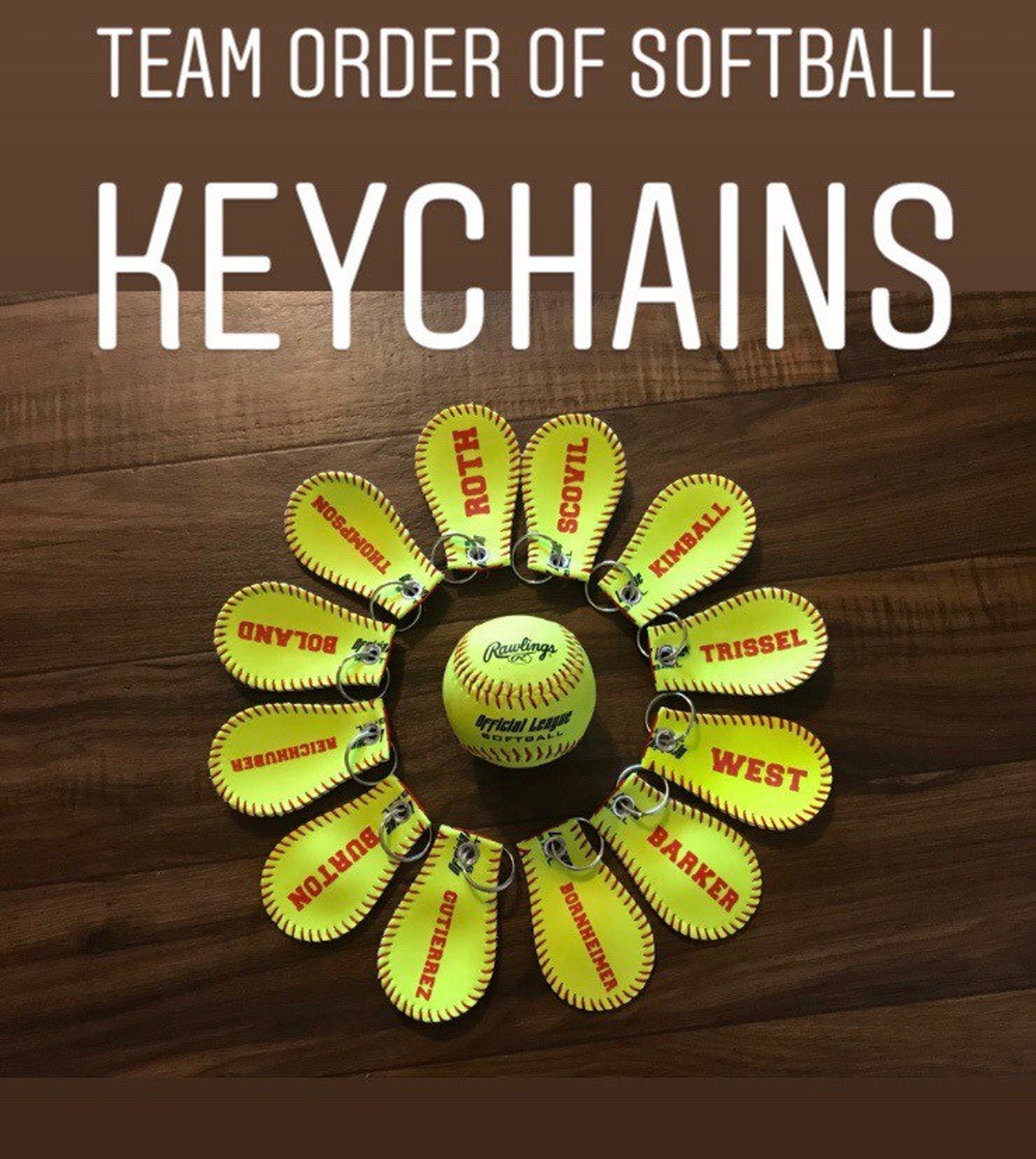 New Handmade Softball Keychain-personalized - Etsy