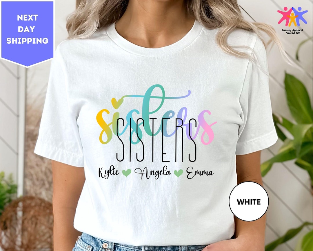 Personalized Sisters T-shirt, Matching Sister T-shirts, Big Sister Shirt, Lil Sister Tee, Sister ...