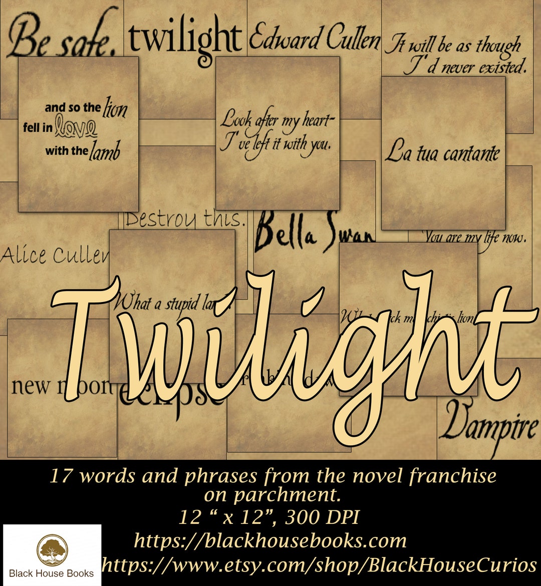 Twilight Scrapbook Paper Stationary Printables Gift for Twilight Fan ...