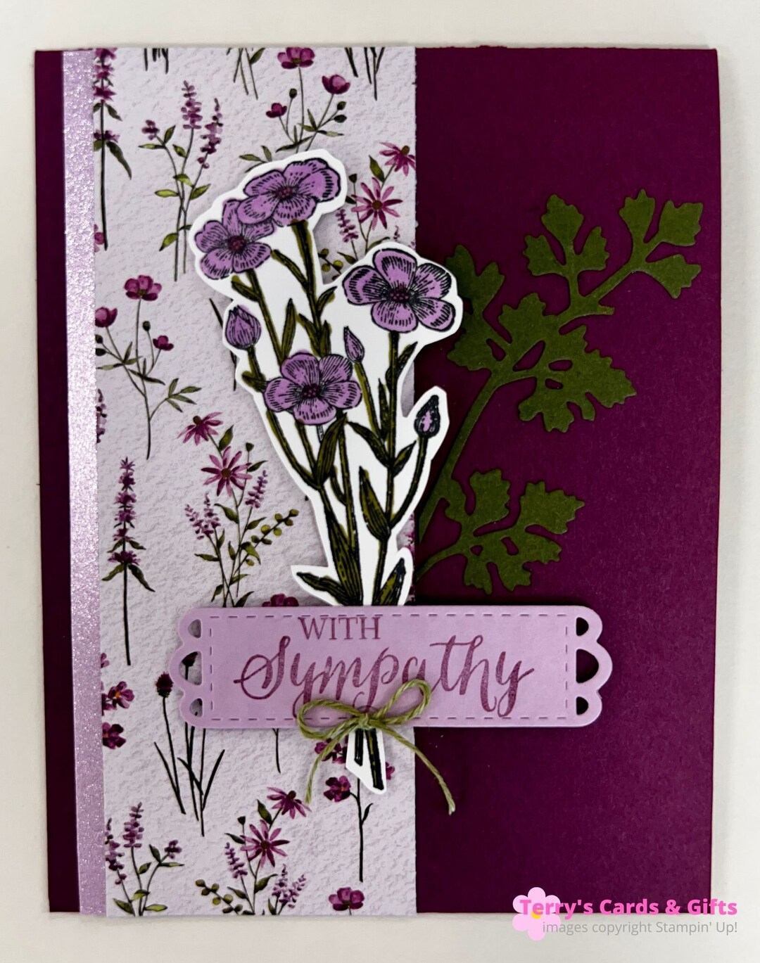 Purple Floral Sympathy Card - Etsy