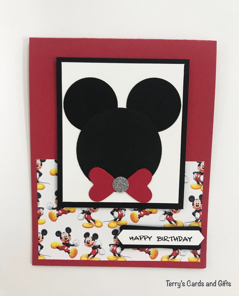 Mickey Mouse Birthday Card - Etsy