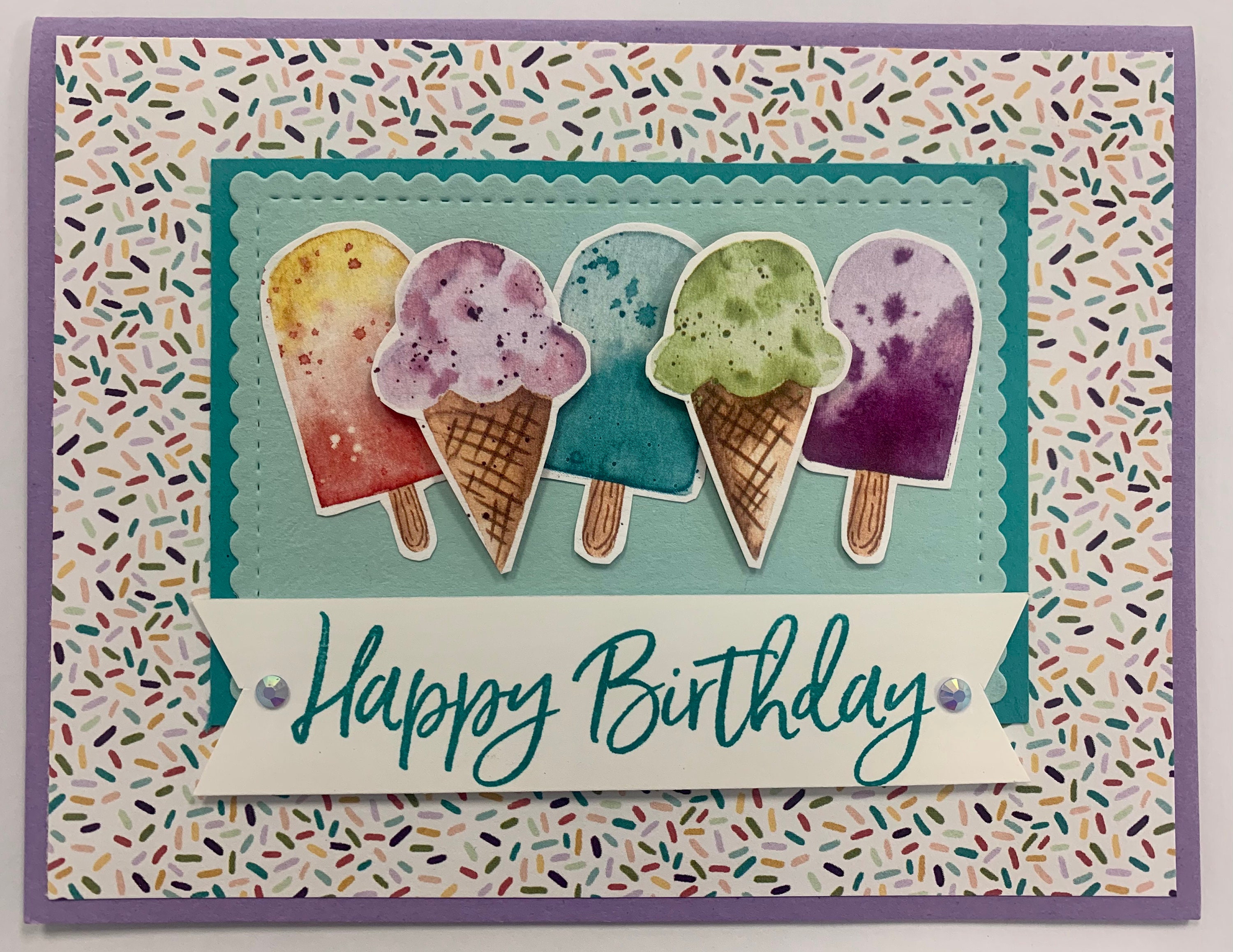 Ice Cream Popsicle Birthday Card! - Etsy