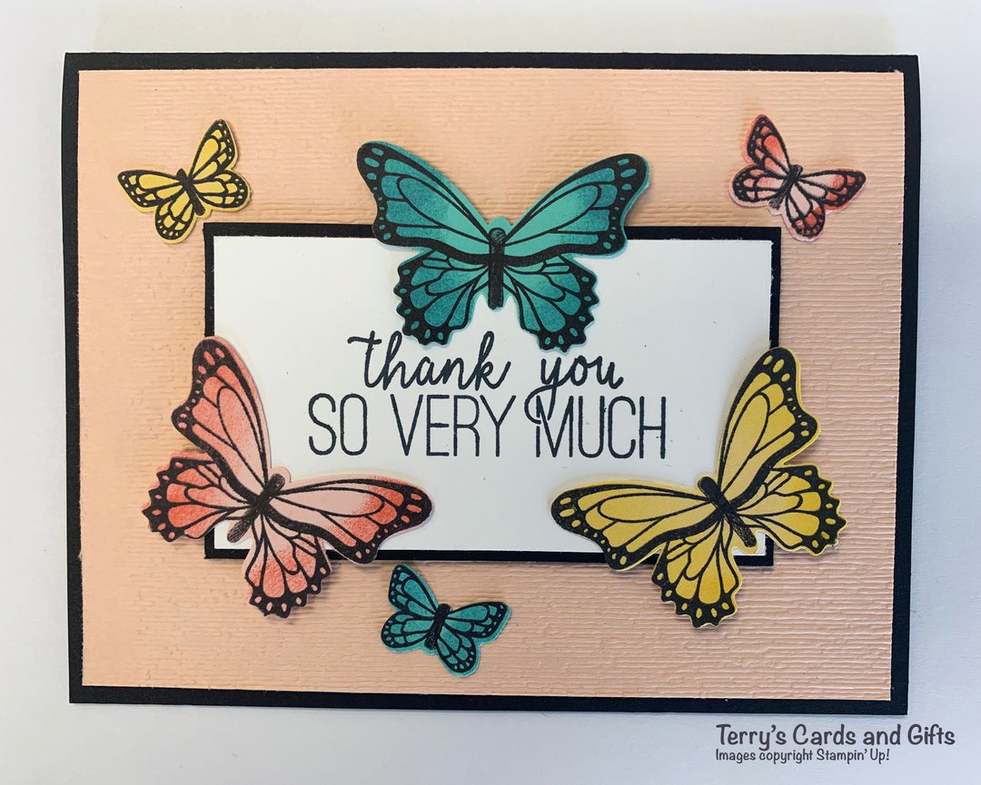 Butterfly Thank You Card - Etsy