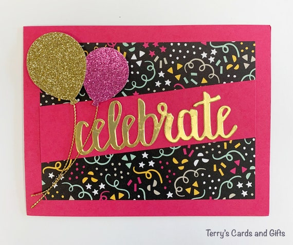 Celebrate Birthday Card | Etsy