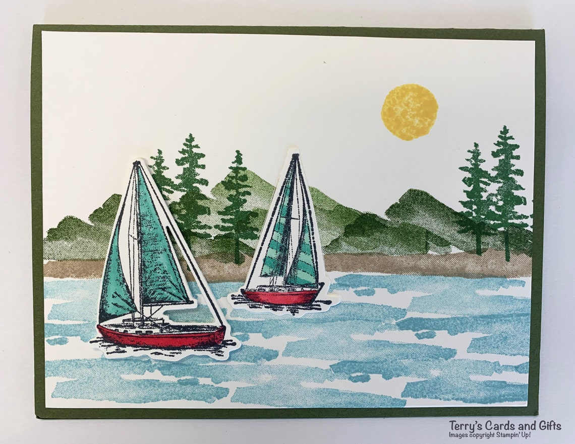 Sailboat Greeting Card Etsy