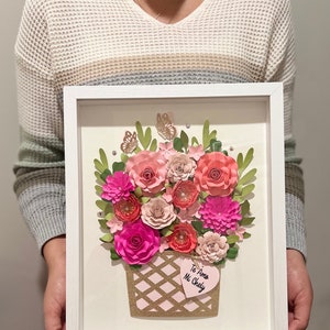 Paper Flowers Bouquet Shadow Box - Etsy